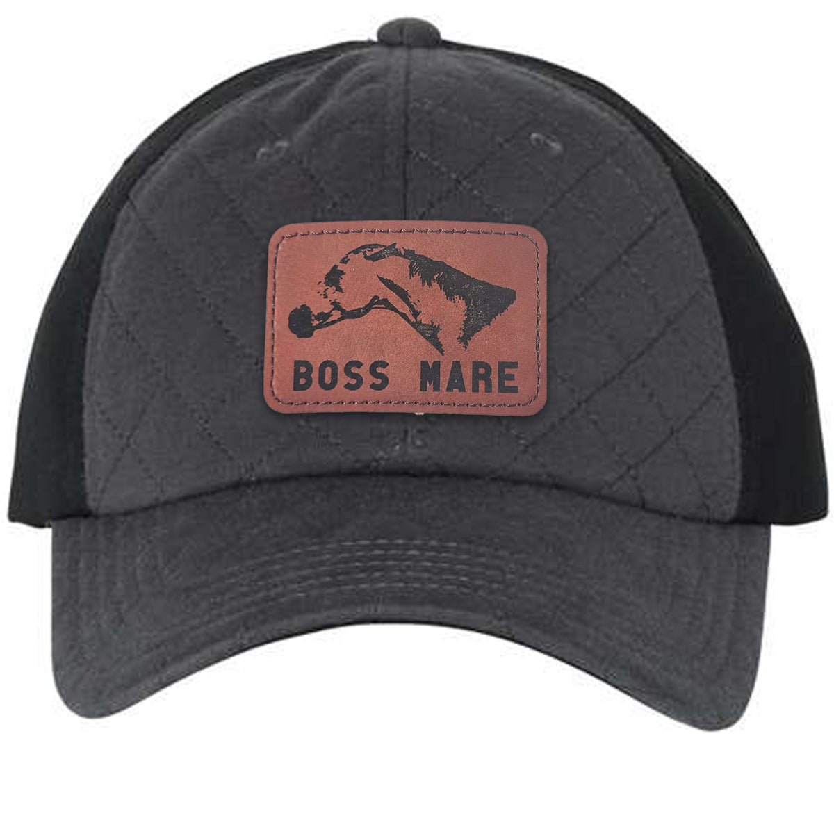 The Boss Mare Logo Patch Quilted Cap | Equestrian Creations